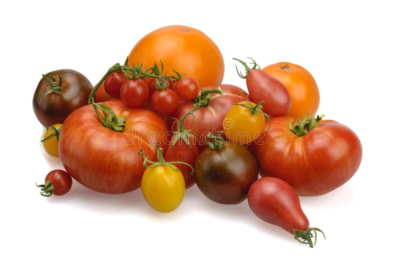 Tomates De Diferentes Variedades. Variado Foto de archivo - Imagen de ...