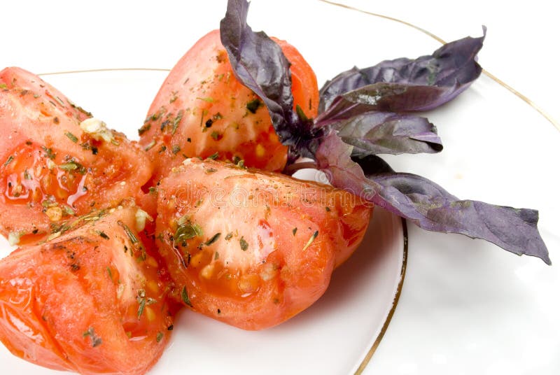 Tomates frites image stock. Image du nourriture, régime - 25731781