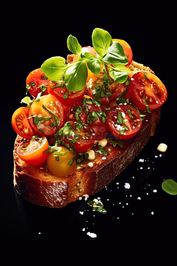 Tomato Bruschetta, Bread with Tomatoes Stock Image - Image of organic ...