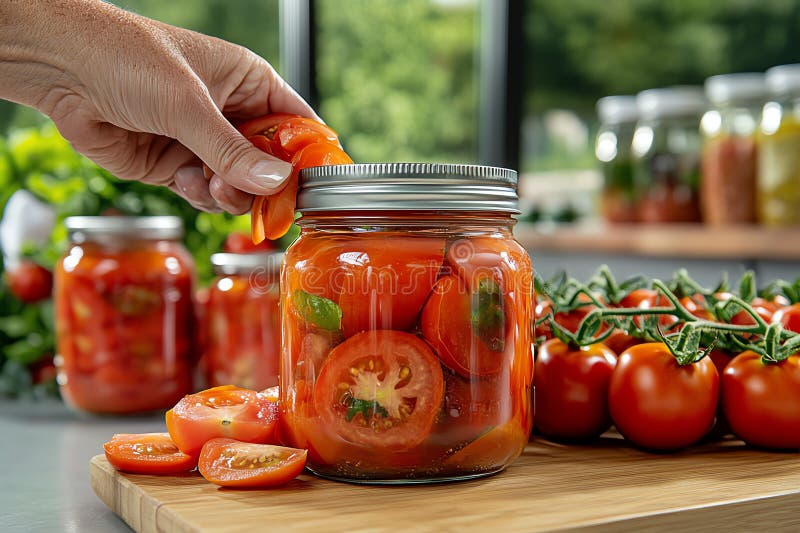 Tomato Canning, Jarring, and Pickling Captured in a Rustic Kitchen ...