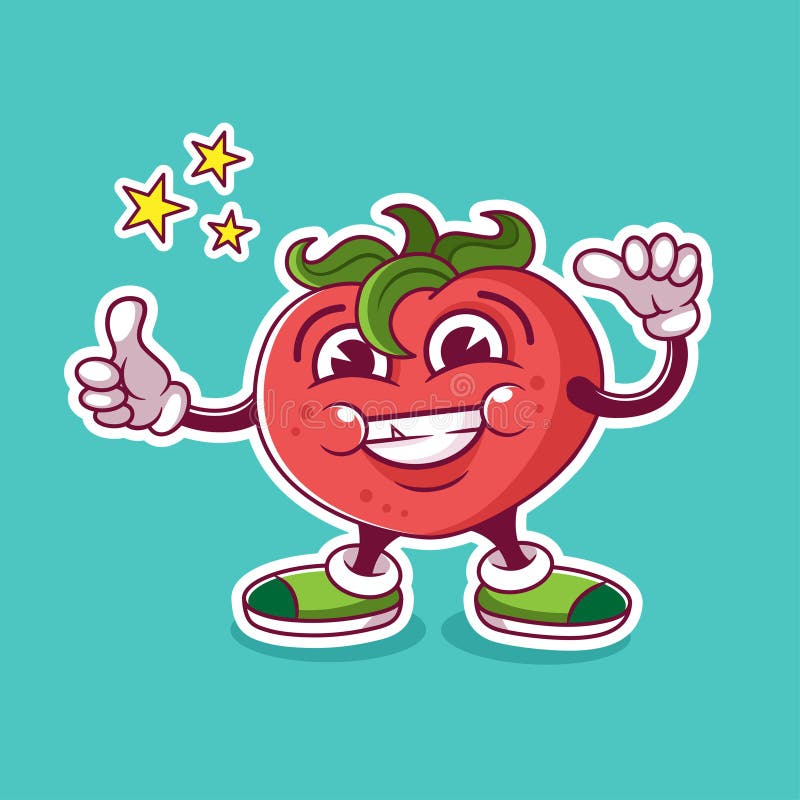 Tomato Cartoon Character Vector Illustration. Stylized Mascot Stock ...