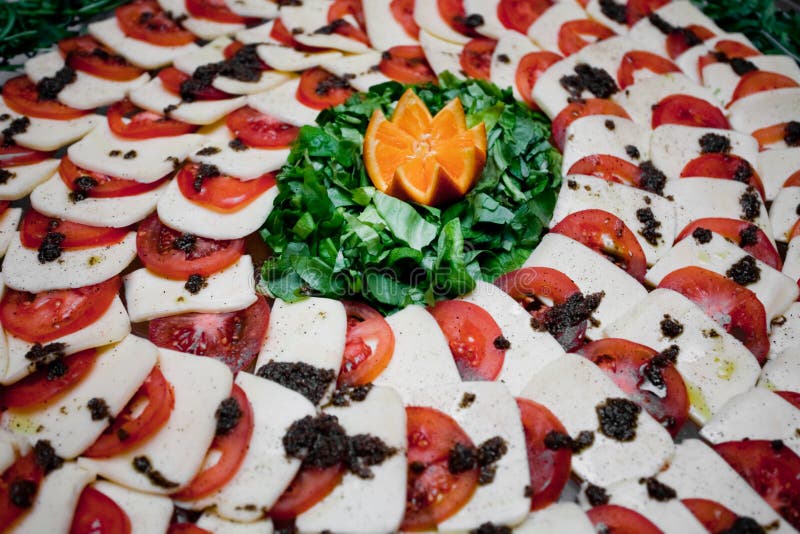 Tomato and cheese apetizer stock photo. Image of gourmet - 49405638