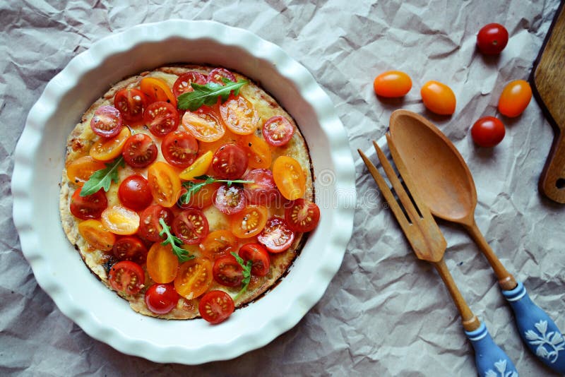 Tomato cheesecake stock image. Image of cake, cheesecake - 64735811