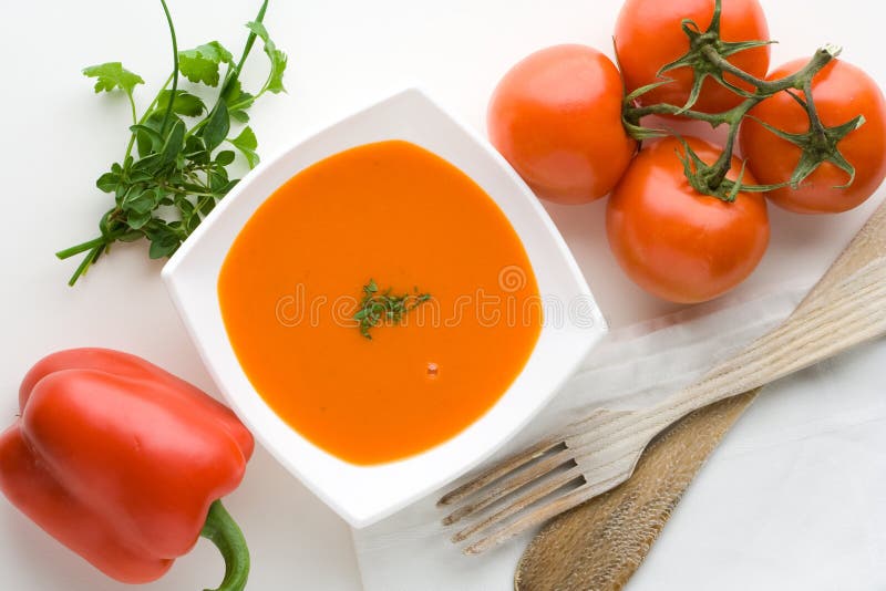 Tomato Coulis Sauce with Bell Pepper Stock Image - Image of french ...