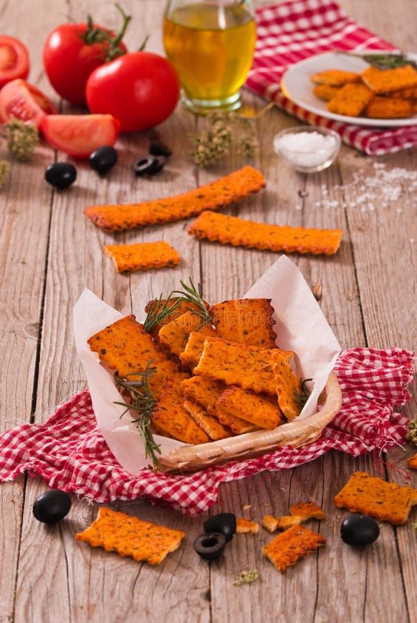 Tomato crackers. stock image. Image of cuisine, culinary - 146961289