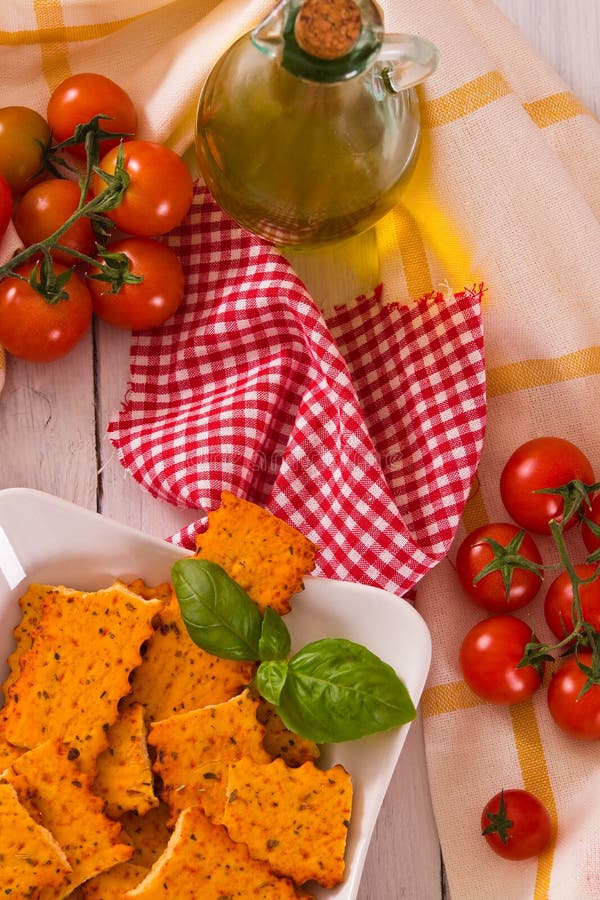 Tomato crackers. stock photo. Image of dish, crispy - 144697144