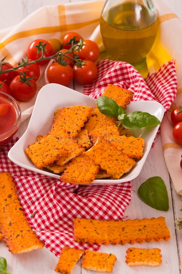 Tomato crackers. stock photo. Image of crispy, gourmet - 144697196