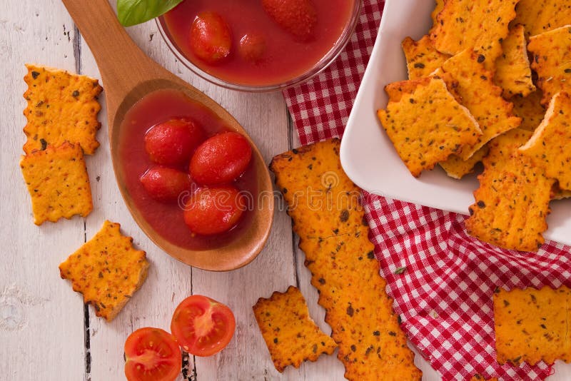Tomato crackers. stock image. Image of crunchy, crackers - 150434511