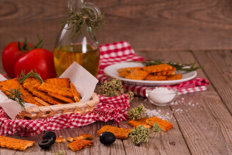 Tomato crackers. stock photo. Image of edible, crunchy - 154539568