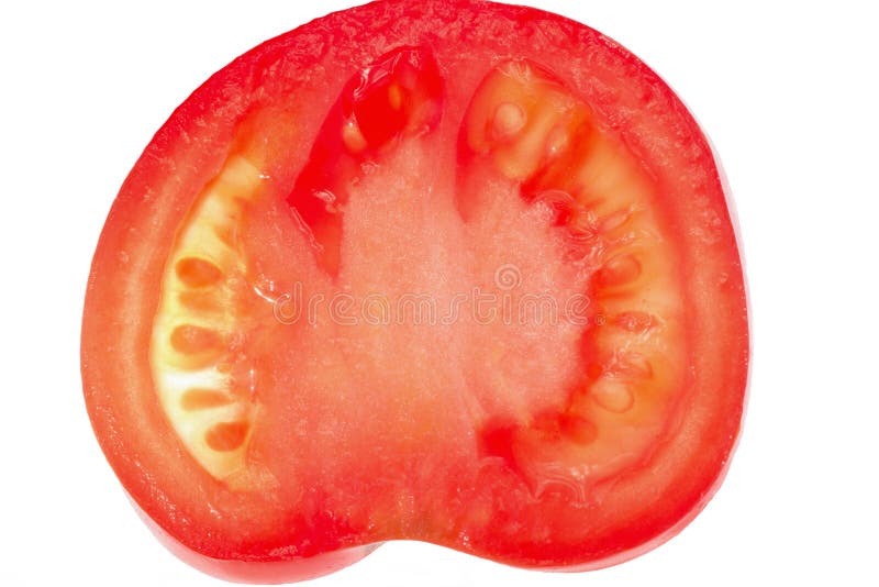 Tomato Cut in Half on the Table Macro Photo. Stock Image - Image of ...