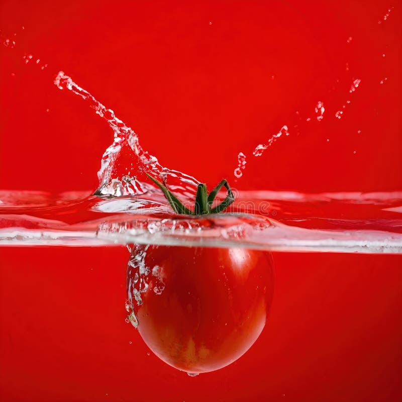 Tomato Dropping and Splashing into Water Stock Illustration ...