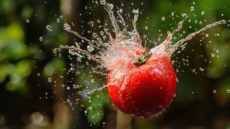 Tomato Exploding from Paintball Gun Hit, Mid-splash Stock Photo - Image ...