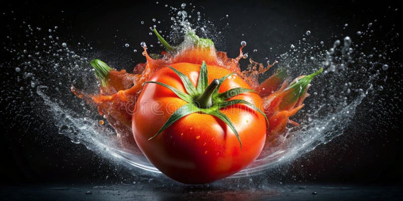 Tomato Explosion a Burst of Flavor in High Resolution Glory AI-Created ...