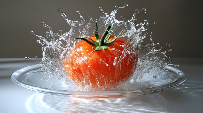 Tomato Explosion Frozen in Time with Visible Shockwaves Stock Image ...