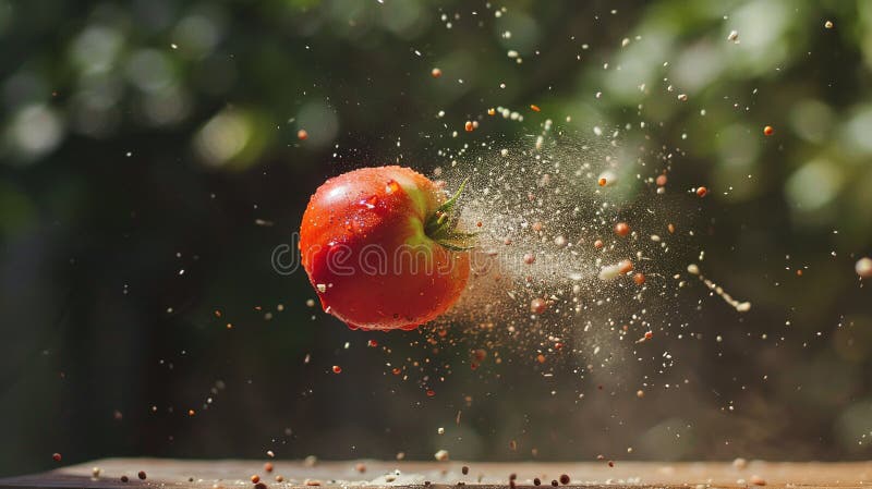 A Tomato Explosion in the Kitchen Stock Illustration - Illustration of ...