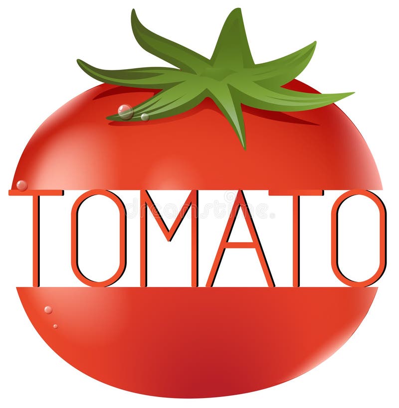 Tomato Text Logo. Lettering of Vegetables. Letters and Slice Stock ...