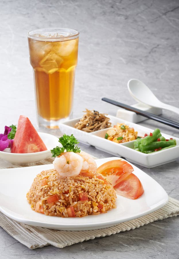 Tomato Fried Rice Set stock photo. Image of isolated - 85327074