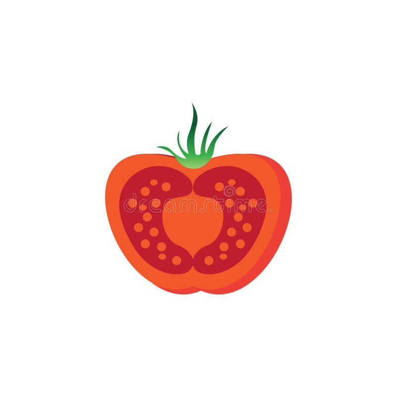 Tomato Fruit Icon Logo Design Vector Color Illustration Stock Vector ...