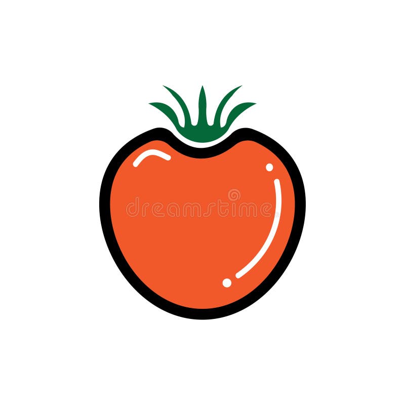 Tomato Fruit Icon Logo Design Vector Color Illustration Stock Vector ...