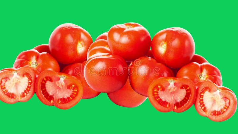 Tomato on a Green Screen, Chroma Key Stock Footage - Video of ...