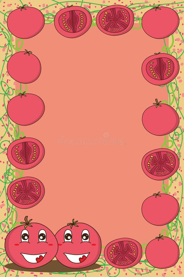 Tomato happy frame stock vector. Illustration of cartoon - 57668458