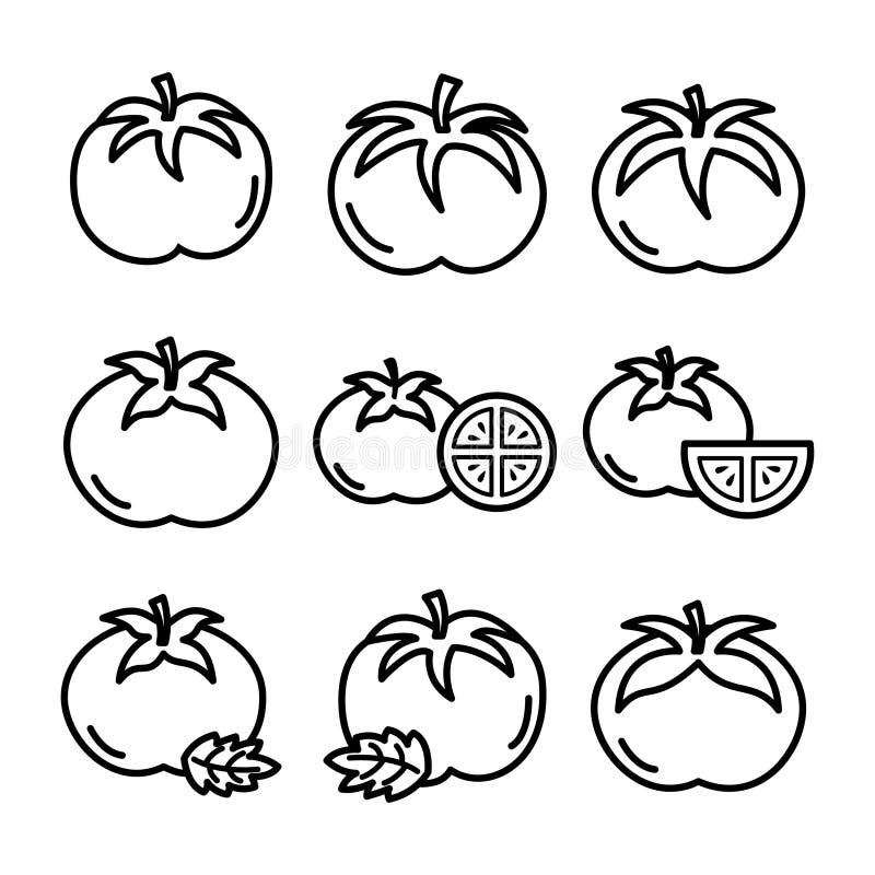 Tomato Icon Vector Design Template Basic RGB Stock Illustration ...