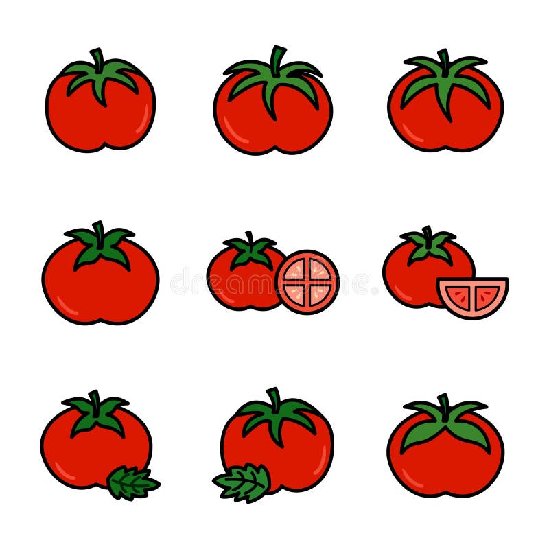 Tomato Icon Vector Design Template Basic RGB Stock Illustration ...