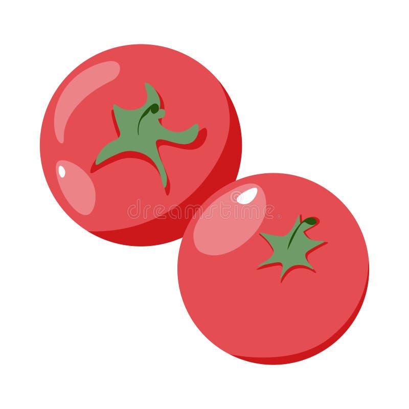 Tomato Isolated Single Simple Cartoon Illustration. Flat Vector ...