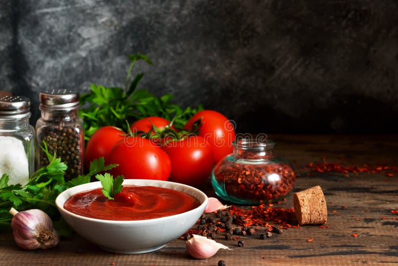 Tomato Ketchup Sauce with Spices Stock Photo - Image of fresh, cooking ...