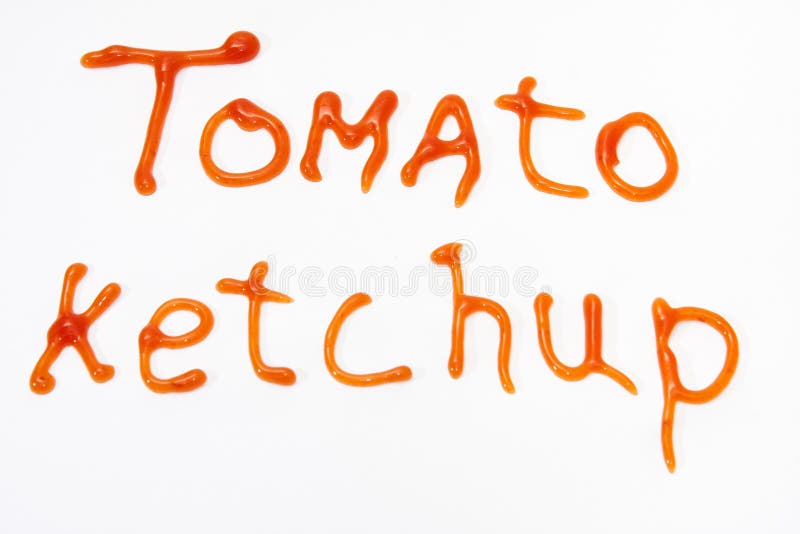 Delicious Sign with Ketchup and Mmmm on the Bread with Pate Stock Photo ...