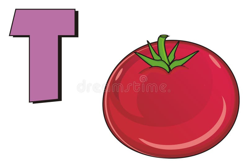 Tomato with letter stock illustration. Illustration of earth - 90227173