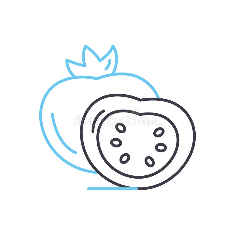 Tomato Line Icon, Outline Symbol, Vector Illustration, Concept Sign ...