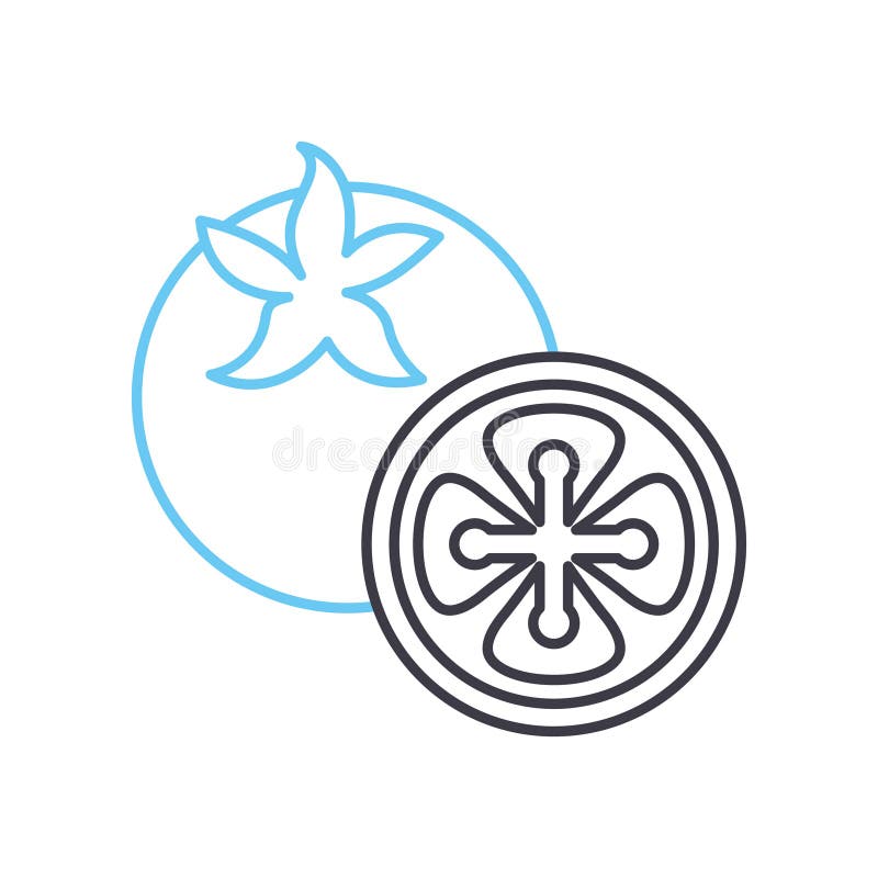 Tomato Line Icon, Outline Symbol, Vector Illustration, Concept Sign ...