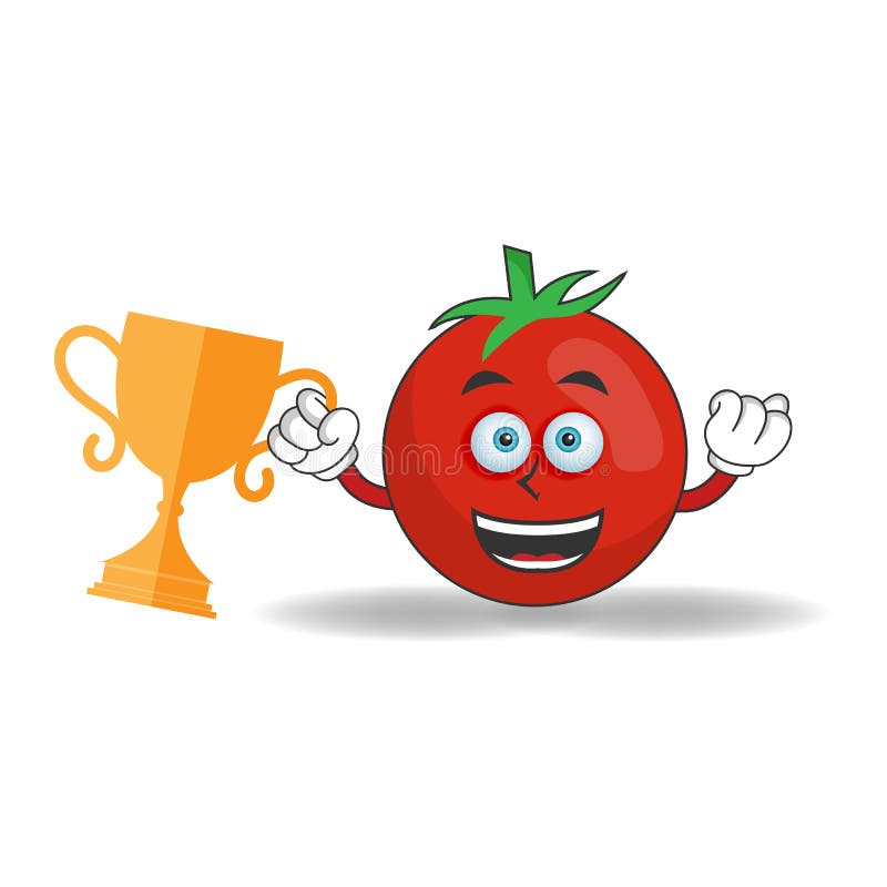 Tomato with Trophy stock vector. Illustration of vegetable - 72950017