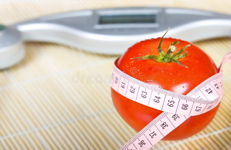 Tomato with measure stock photo. Image of natural, nutrition - 11047048