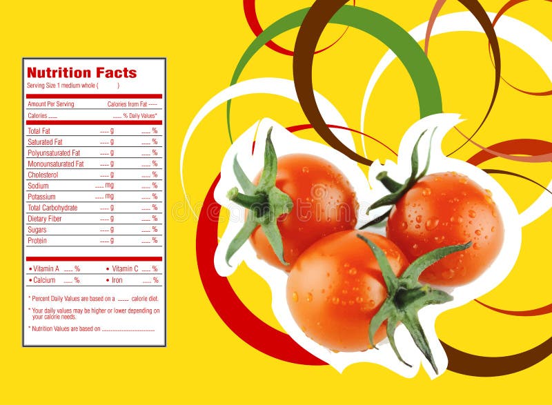 Tomato nutrition facts stock vector. Illustration of food - 39282250