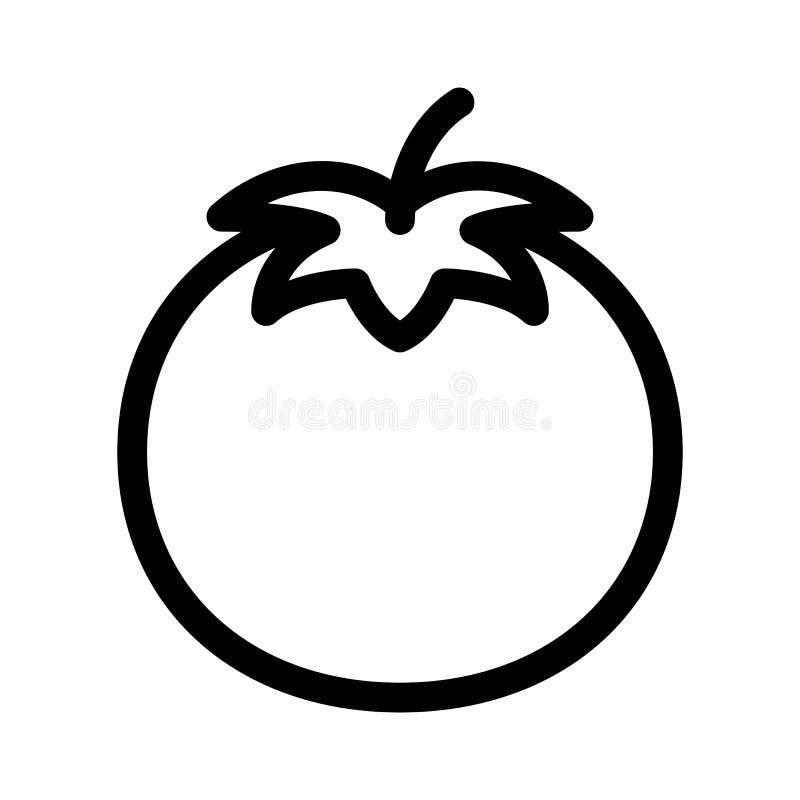 Tomato Outline for Colouring Book Isolated on White Background Stock ... Tomato Outline for Colouring Book Isolated on White Background Stock ...