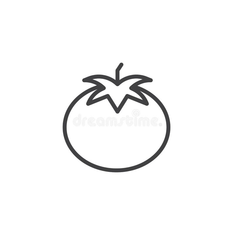 Tomato outline icon stock vector. Illustration of stroke - 123701347