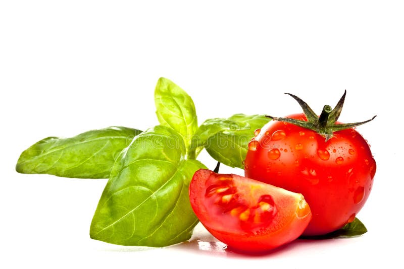 Tomato of Pachino and Basil Stock Image - Image of tomato, sauce: 22756339