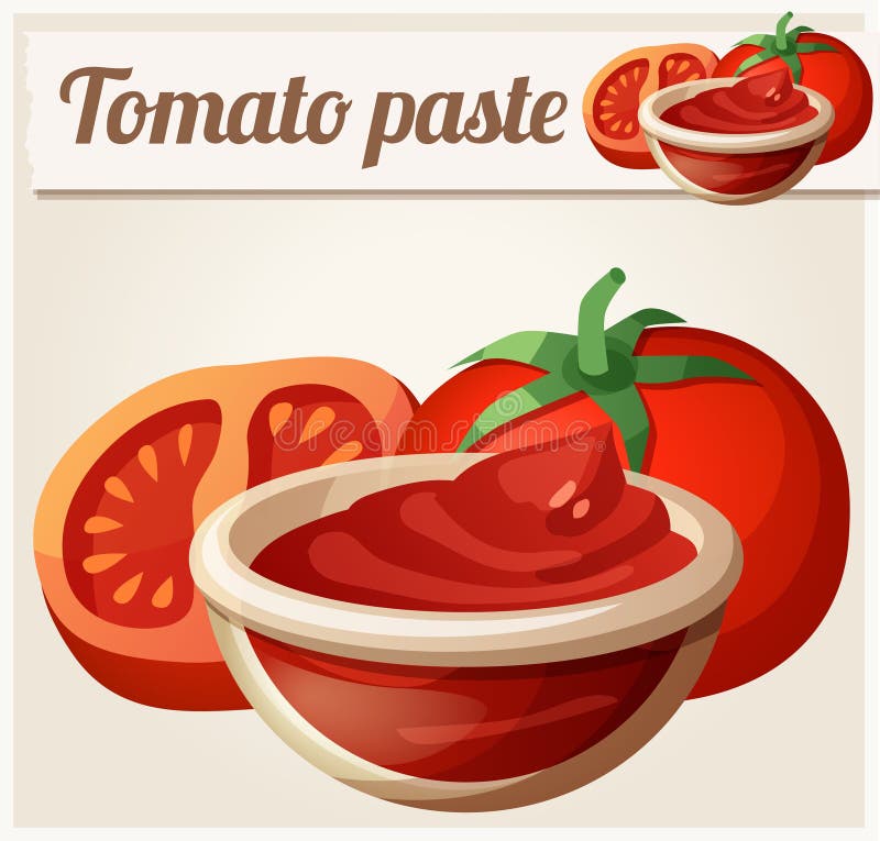 Tomato Paste. Detailed Vector Icon Stock Vector - Illustration of ...