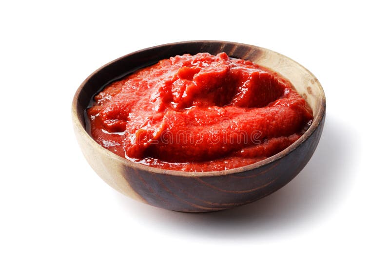 Tomato Paste Isolated on White Stock Photo - Image of dish, paste ...