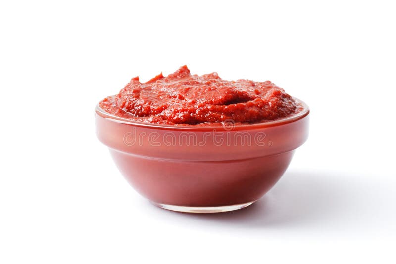 Tomato Paste Isolated on White Stock Photo - Image of dish, paste ...