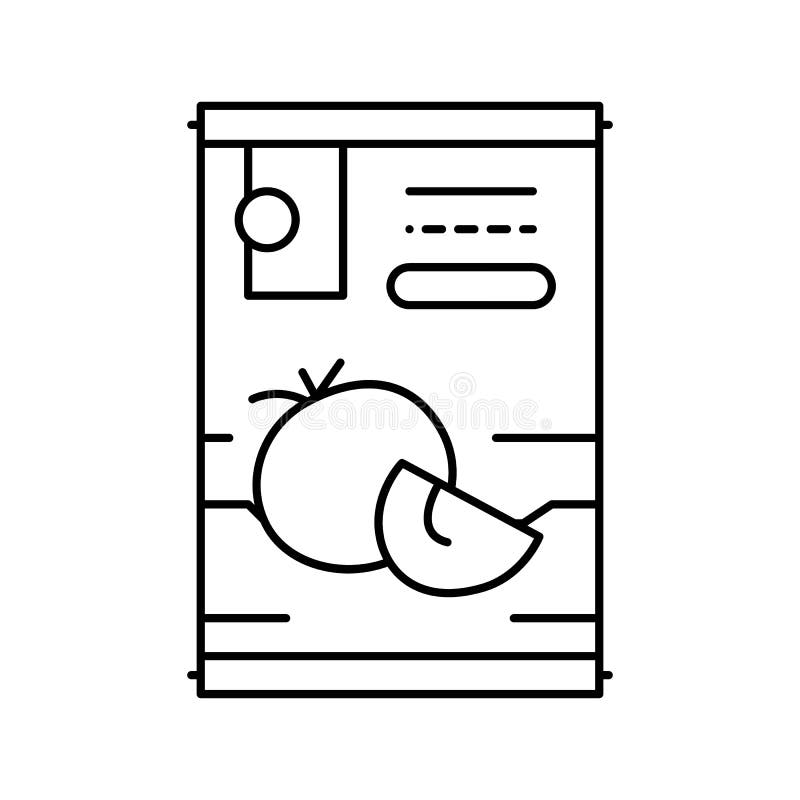 Tomato Paste Line Icon Vector Illustration Stock Vector - Illustration ...