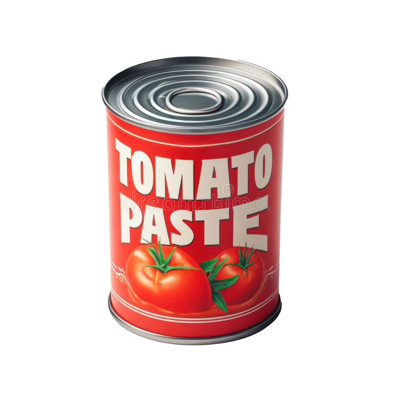 Tomato Paste Tin Can Product Isolated on White Transparent Background Stock Illustration ...