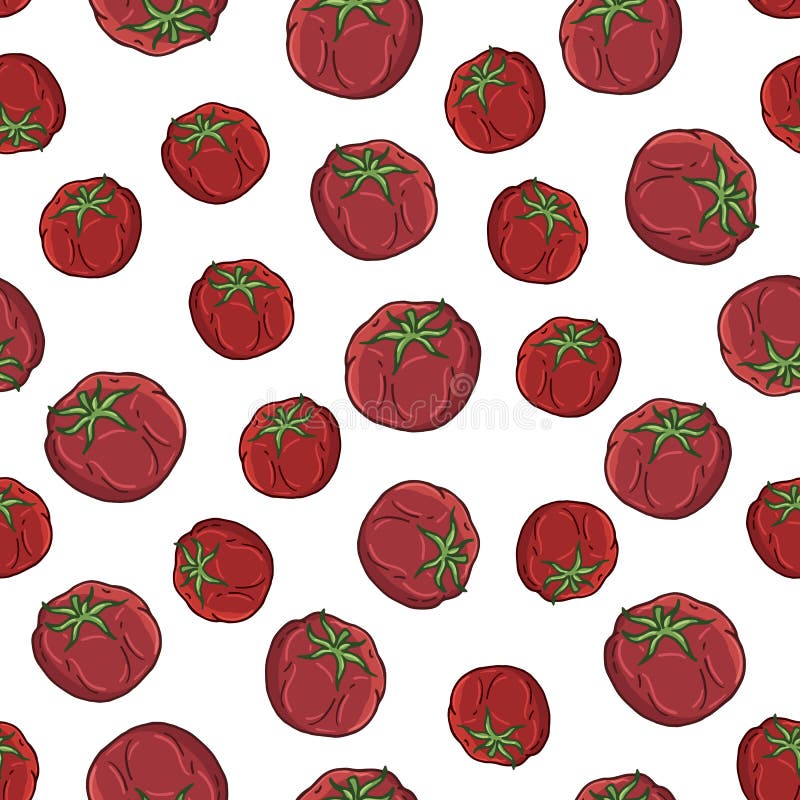 Tomato pattern stock vector. Illustration of draw, seamless - 139743368