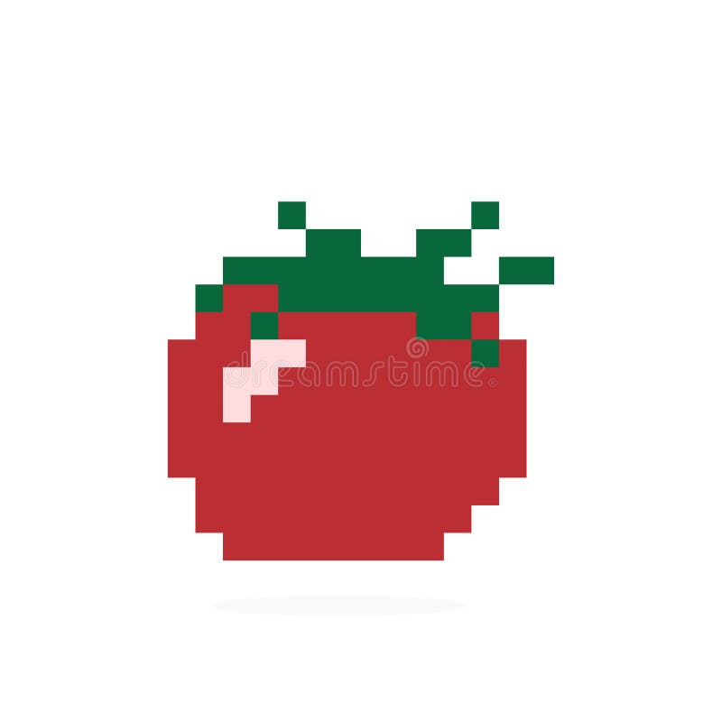 Tomato pixel image 8 bit stock vector. Illustration of icon - 223674249