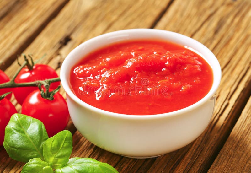 Tomato puree stock image. Image of sauce, wood, puree - 57127135