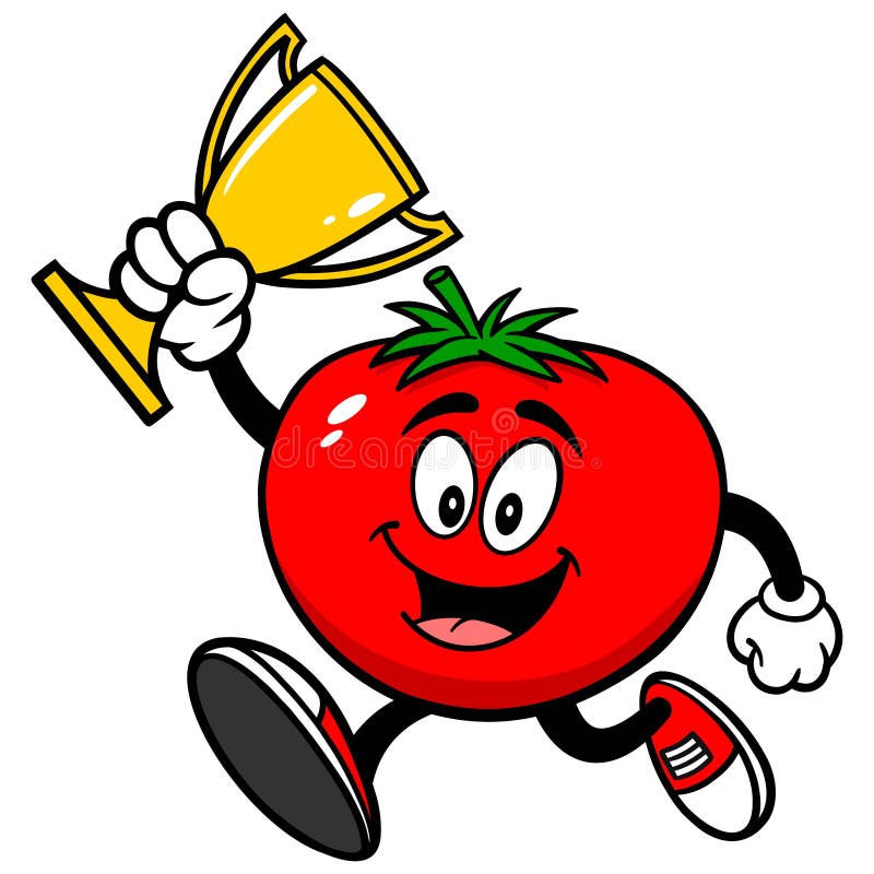 Tomato Running with a Trophy Stock Vector - Illustration of sport ...