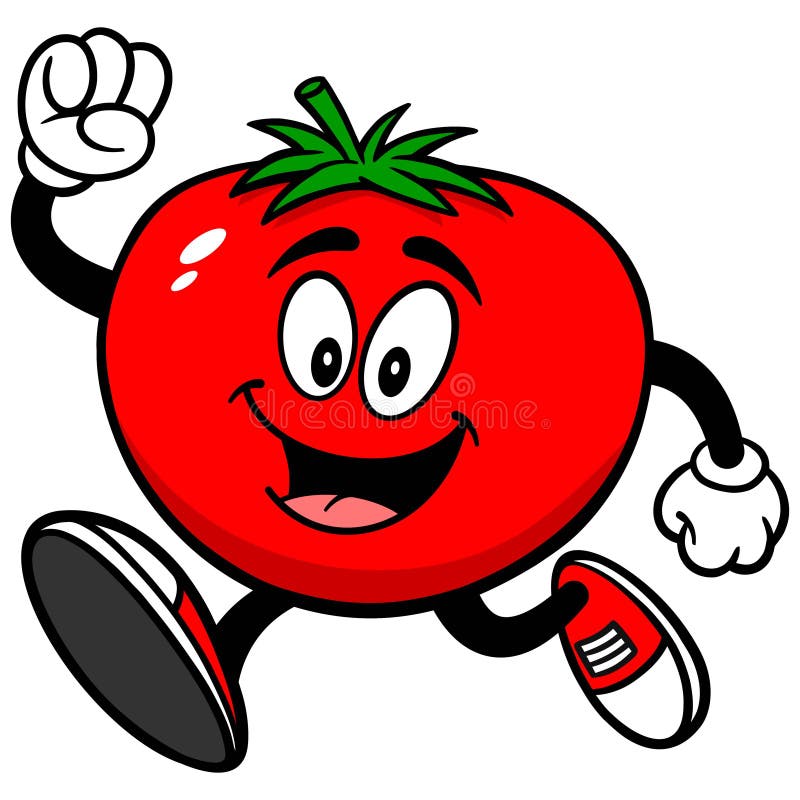 Tomato Running stock vector. Illustration of cartoon - 72947892