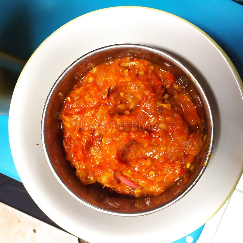 Tomato Sauce Sambal Tomat Segar Stock Photo - Image of segar, tomato ...